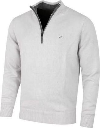 Calvin Klein Pull en Coton pour Hommes Golf - Argent Clair - XXXXL