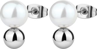 Brosway Damen Ohrringe PERFECT aus Edelstahl mit Perlen in der Farbe Silber, Länge: 1,85 cm, BPC22