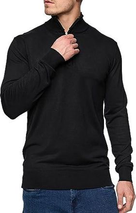 Indicode Hommes Frankie Knit Sweater | Pull tricot&eacute; &agrave; col Montant Black M