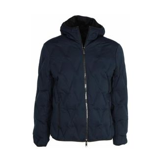 A|X Armani Exchange Homme, Vestes, Bleu, Taille: M Veste Courte Bleue &agrave; Capuche