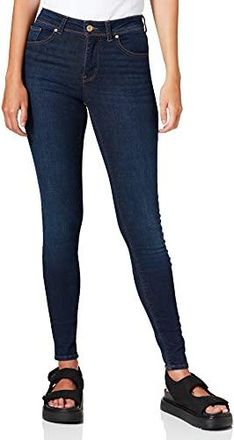 Vero Moda Vero Moda VMLUX Mid Rise Slim Fit Jeans pour Femme Coupe ajust&eacute;e, Bleu fonc&eacute; Denim, L / 30L