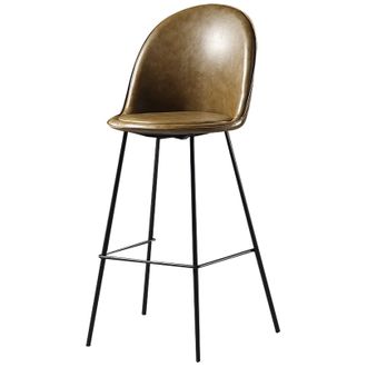 Generic Barhocker aus Kunstleder, Tresenhocker, K&uuml;chenbarst&uuml;hle, gepolsterter Stuhl f&uuml;r ESS- und Wohnzimmer, 66/76 cm, 150 kg