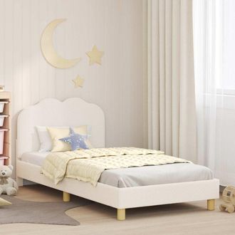 vidaXL Cadre de lit pour enfants avec t&ecirc;te de lit Cr&egrave;me 90 x 200 cm vidaXL