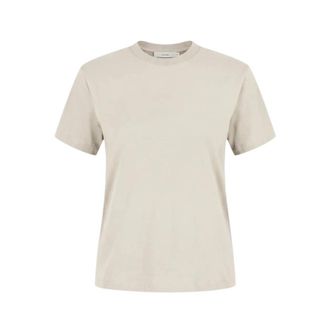 Vince Pima Baumwoll-Rundhals-T-Shirt - - Tops - Damen - Beige - S