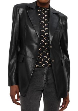 Nanushka Black Faux Leather Blazer Size L