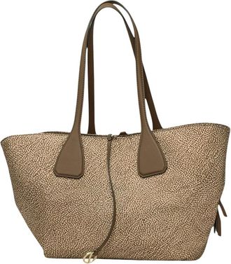 Borbonese Femme, Sacs, Beige, Taille: ONE Size Borsa Shopping Medium