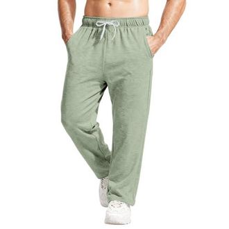 Generic Pantalon de jogging pour homme - Coupe droite - Pantalon de sport long d&eacute;contract&eacute; - Pantalon de surv&ecirc;tement - Taille &eacute;lastique - Avec cordon de serra