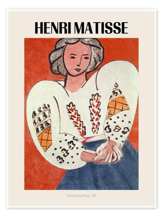 Posterlounge The Romanian Blouse, 1940 I Poster von Henri Matisse 13 x 18 cm Wandbilder Wanddeko