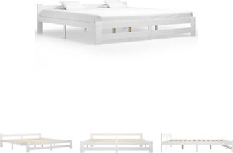 Les Tendances The Living Store Massivholzbett Wei&szlig; Kiefer 200x200 cm - Massivholzbette - Kiefernbett - Doppelbett - Wei&szlig;es Bett - Boxspringbetten