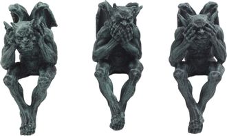 Ebros Gift Ebros Notre Dame gefl&uuml;gelten nicht h&ouml;ren See No Evil Speak No Evil Gargoyle Kantenhocker 12,7 cm hoch Gargoyle Statue Set von 3