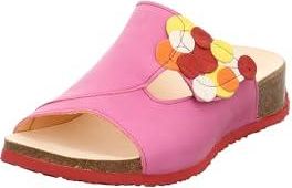 Think Damen Mizzi chromfrei gegerbte nachhaltige Pantolette, Fuxia/Kombi 5010