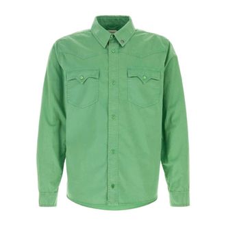 Versace Cotton Shirt - - Shirts - Herren - Gr&uuml;n - M