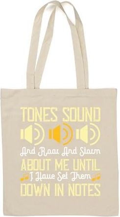Generic Tones sound, and roar and storm about me until I have set them down in notes Natural Cotton Tote Bag White