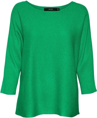 Vero Moda Damen VMNORA 3/4 Boatneck Blouse NOOS Pullover, Bright Green,XS