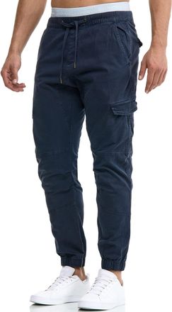 Indicode Herren Levy Cargohose aus Baumwolle mit 6 Taschen | Cargo Chino Hose M&auml;nner Navy, 3XL