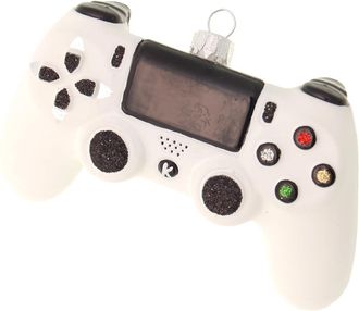 Krebs Glas Lauscha Christbaumschmuck/Weihnachtsbaumanh&auml;nger aus Glas - Motiv: Controller - Farbe: Wei&szlig; - Gr&ouml;&szlig;e: 11 cm