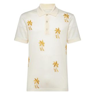 Billionaire Boys Club Polo Shirt Palms - - Tops - Herren - Wei&szlig; - 3XL