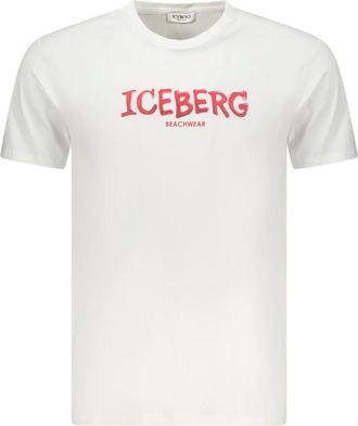 Iceberg Homme, Tops, Blanc, Taille: 2XL T-shirt &agrave; Manches Courtes et Col Rond