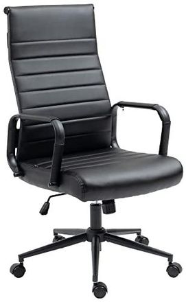 Clp Chaise De Bureau Ergonomique Kolumbus en Similicuir I Fauteuil De Bureau Réglable en Hauteur Pivotant Piètement Mécanisme A Bascule Intégré, Couleur:N
