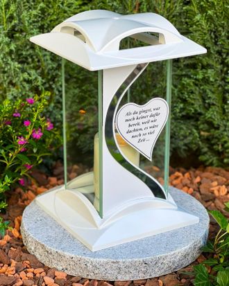 Generic Grablampe Laterne mit Text - Als du gingst, war noch keiner daf&uuml;r bereit... - Grablicht Kerze Grabkerze Grabdekoration 27 cm H. Grabschmuck Neue Model