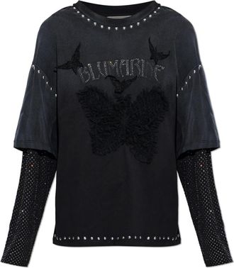 Blumarine Femme, Tops, Noir, Taille: 40 FR Embellished Top