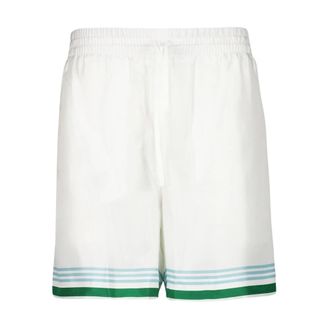 Casablanca Seiden-Tennis-Icon-Shorts - - Shorts - Herren - Wei&szlig; - S