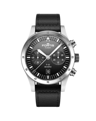 Fortis FLIEGER F-43 Bicompax Black Herrenuhr F4240007