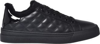 Baldinini Femme, Chaussures, Noir, Taille: 40 EU Black quilted leather trainers