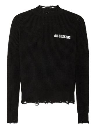 Dsquared2 pull à effet usé - Noir