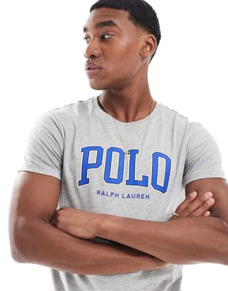 Polo Ralph Lauren T-shirt avec appliqué logo en chenille - Gris chiné