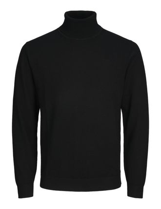 Jack & Jones JACK&JONES Mens Jprccmark Merino Knit Roll Neck Sn Strickpullover, Black, XL