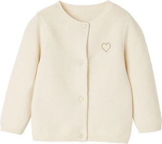 Vertbaudet Strickjacke Baby Strickjacke Herz BASIC Stickerei