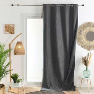 HOME MAISON Homemaison - Rideau thermique phonique et semi occultant konfor Gris anthracite 250x260 cm
