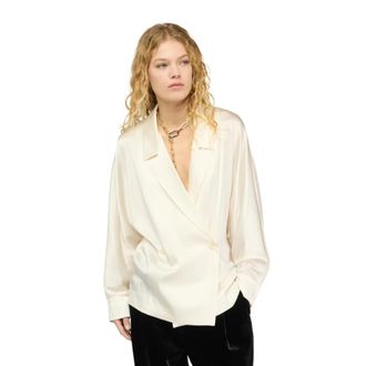 Semicouture Doppelreihiges Rasatello-Hemd - - Blouses & Shirts - Damen - Wei&szlig; - XL