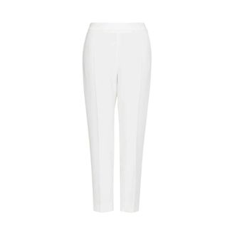 Max Mara Wei&szlig;e Seidenhose mit Bundfalten - - Trousers - Damen - Wei&szlig; - S