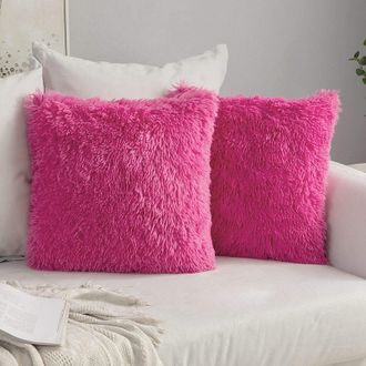 Miulee 2er Set Kissenbezüge Künstlich Pelz Sofakissen Dekorative Dekokissen Kuschelkissen Plüschkissen Kuschelig Couchkissen Superweich Kissen Flauschig Kiss