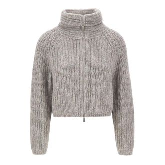 Gran Sasso Cardigan en maille torsad&eacute;e - Femme - Pulls - Gris - Taille: 38 FR