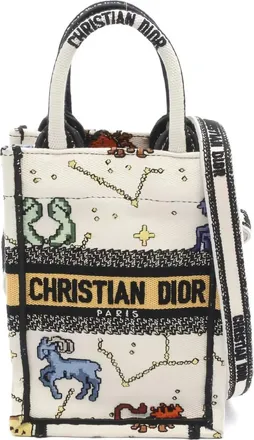 Dior mini sac &agrave; main imprim&eacute; (ann&eacute;es 2010) - Tons neutres
