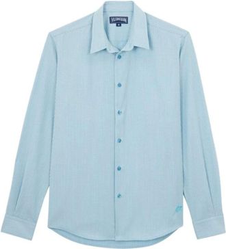 Vilebrequin Homme, Chemises, Bleu, Taille: XL Wool Shirt Micro Rayures Tailoring