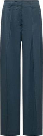 Michael Kors Femme, Pantalons, Bleu, Taille: 38 FR Pantalon Large Fluide en Satin