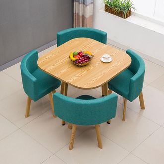 Generic 5-teiliges K&uuml;chen-Esszimmer-Set, runder Fr&uuml;hst&uuml;ckstisch mit 4 St&uuml;hlen, Konferenztisch f&uuml;r Esszimmer