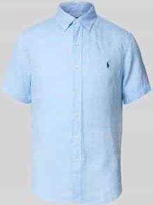 Polo Ralph Lauren Custom Fit Leinenhemd mit Button-Down-Kragen