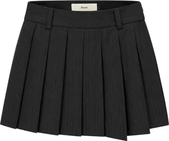Dunst Mini-jupe pliss&eacute;e &agrave; rayures tennis - Femme - Jupes - Noir - Taille: 40 FR