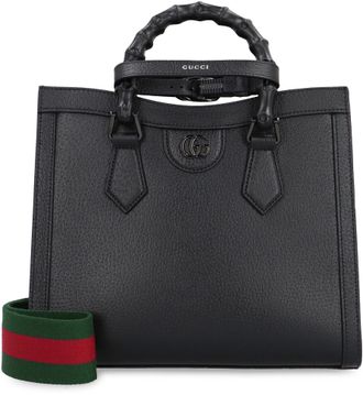 Gucci Womens Diana Small Leather Tote Black Calf Bags