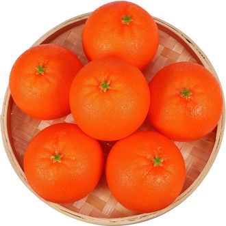 Garneck Fruchtornamente K&uuml;nstliche Orangen 6 St&uuml;ck 8cm Pflegeleichte Dekoobjekte f&uuml;r Zuhause und Gesch&auml;ftsr&auml;ume mit Fotografie Verwendung