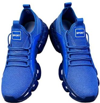 Generic Baskets tendance, légères, respirantes, chaussures de course basses, chaussures de marche, coussin confortable, unisexe, bleu, 40 2/3 EU