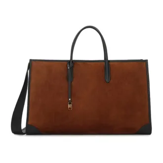Kazar Femme, Sacs, Brun, Taille: ONE Size Grand Sac en Daim avec Inserts Contrastants
