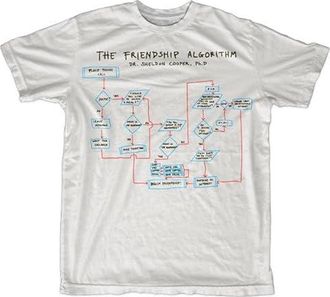 The Big Bang Theory Officiellement sous Licence The Friendship Algorithm T-Shirt pour Hommes (Blanc), Medium