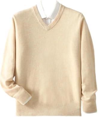 Generic Pull en laine &agrave; col en V pour homme - Manches longues - D&eacute;contract&eacute; - Pull en tricot doux et chaud -, 269, S