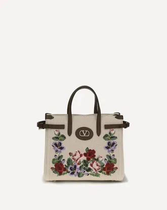 Valentino Garavani Antibes Mini Handbag in embroidered linen Female UNI